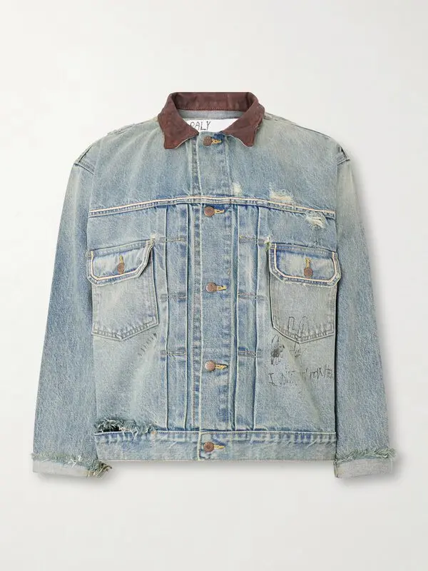 PALY HOLLYWOOD Buffalo 66' Distressed Denim Jacket - Blue