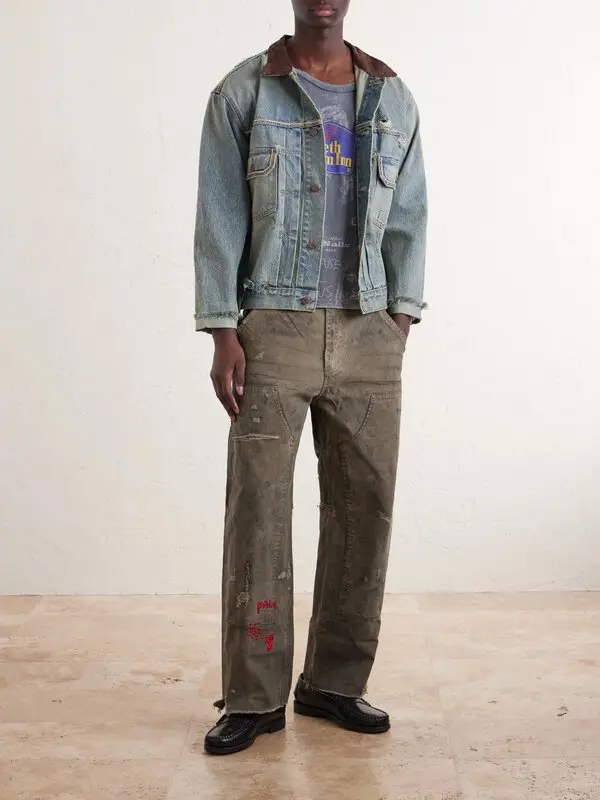 PALY HOLLYWOOD Buffalo 66' Distressed Denim Jacket - Blue