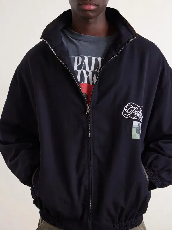 PALY HOLLYWOOD Embroidered Printed Wool-blend Zip-up Track Jacket