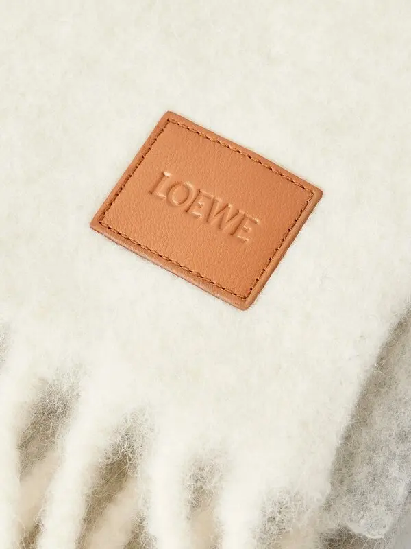 Loewe Fringed Striped Alpaca-blend Scarf