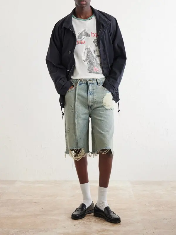 PALY HOLLYWOOD Good Good Times Distressed Denim Shorts