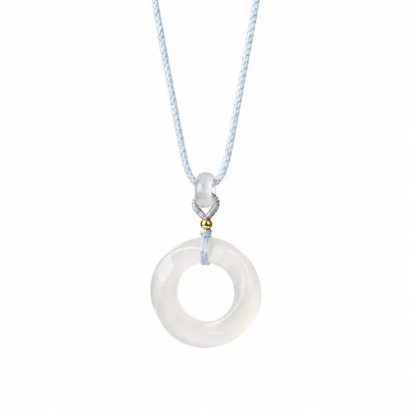 ORMIRO Mobius Forever Loop Chalcedony Necklace - Grey