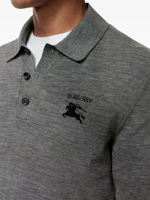 Burberry Long-sleeve Knight Wool Polo Shirt