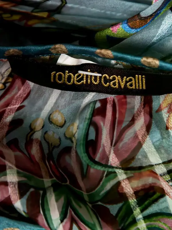 Roberto Cavalli Silk Floral Print Top