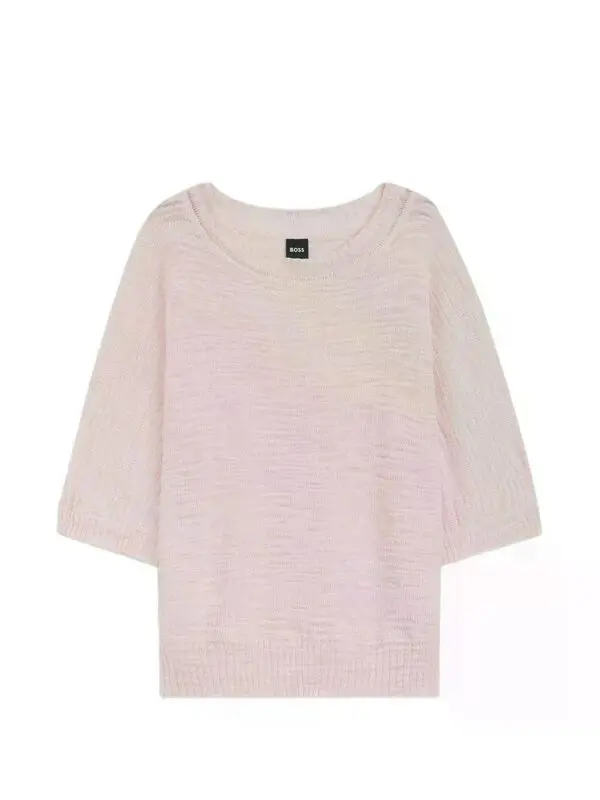 BOSS Textured Knit Scoop Neck Jumper
