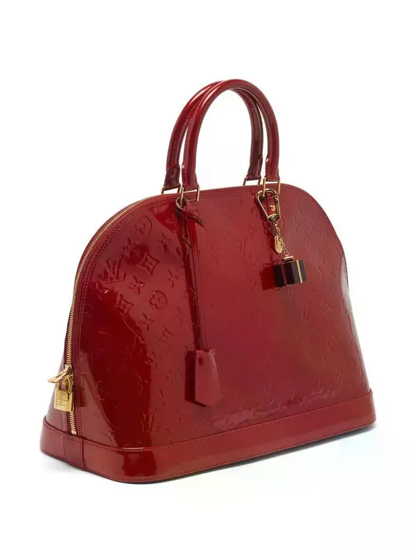 LOUIS VUITTON Alma Monogram Vernis Tote Bag - Red