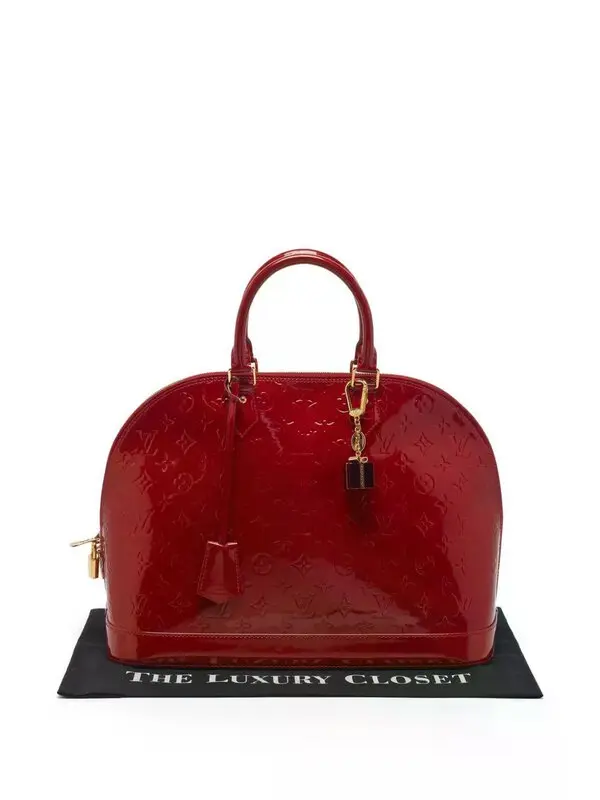 LOUIS VUITTON Alma Monogram Vernis Tote Bag - Red