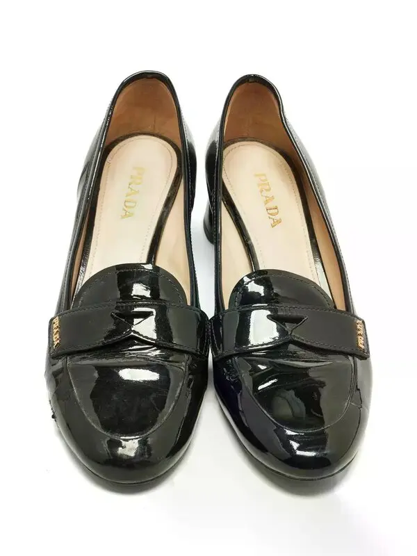 Prada Block Heel Loafer Pumps