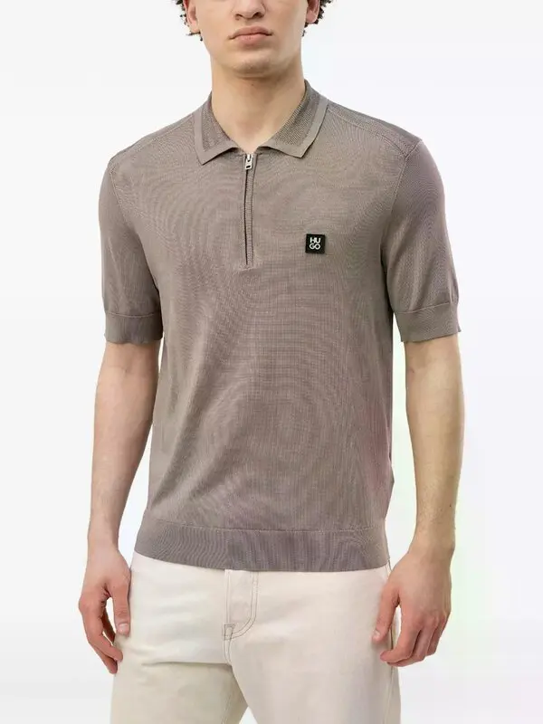 Hugo Quarter-zip Logo-patch Polo