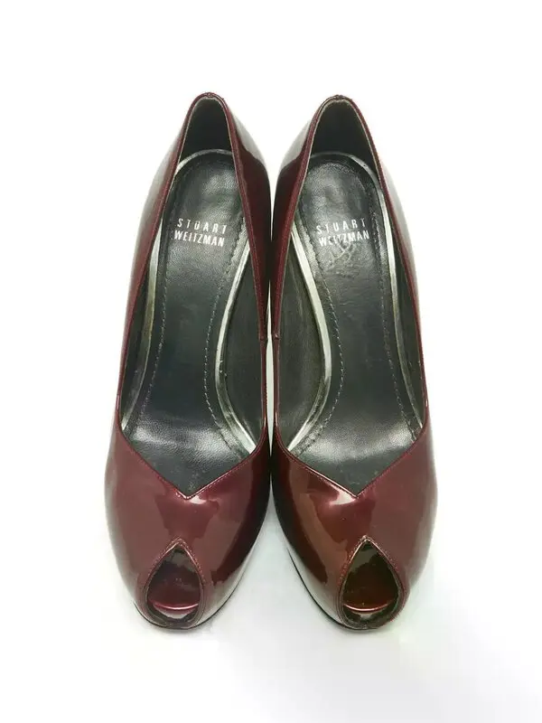 STUART WEITZMAN Patent Leather Peep-toe Pumps