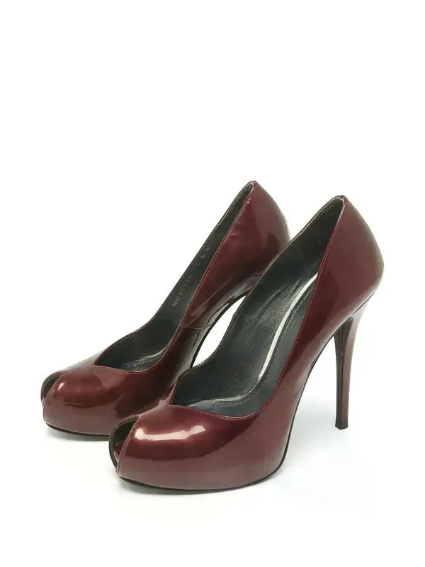 STUART WEITZMAN Patent Leather Peep-toe Pumps