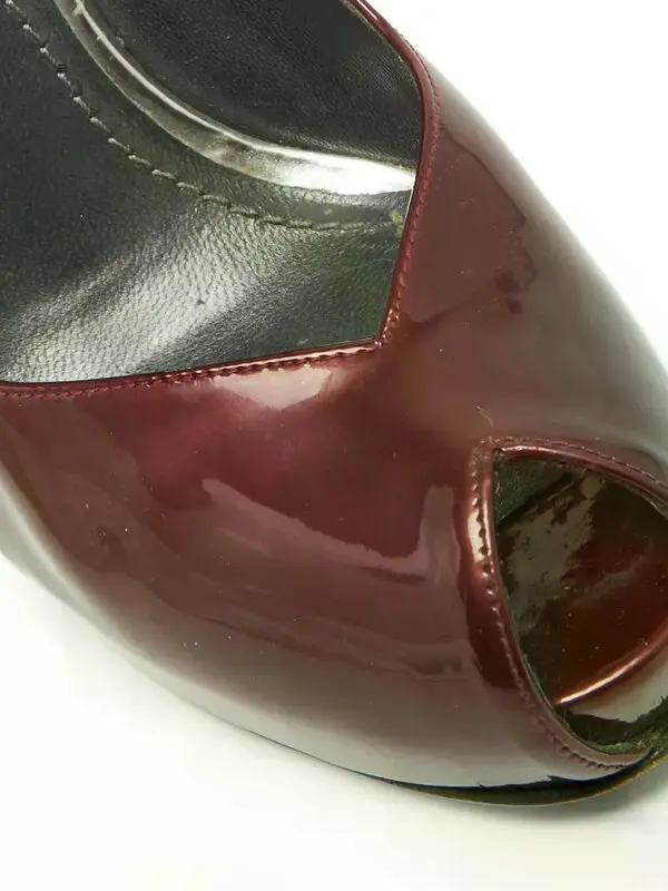 STUART WEITZMAN Patent Leather Peep-toe Pumps