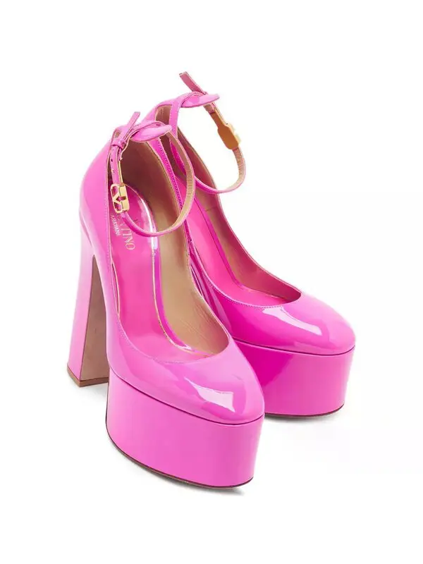 Valentino Garavani Patent Leather Platform Ankle Strap Pumps