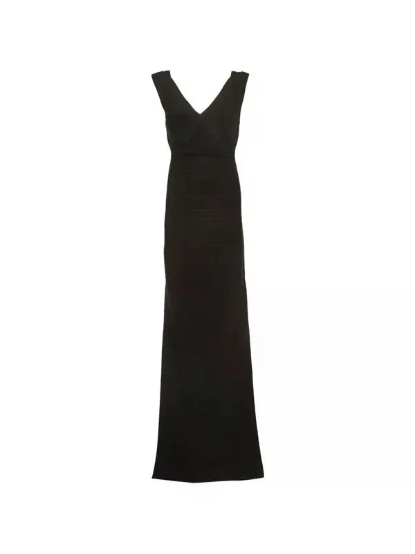Herve Leger Rib-knit Maxi Dress - Black