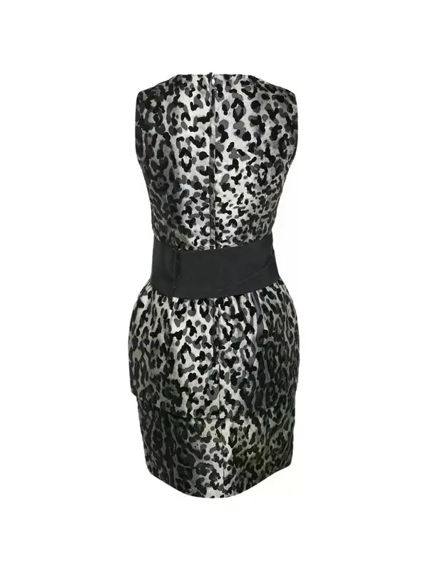Dolce & Gabbana Leopard-print Sheath Mini Dress - Grey