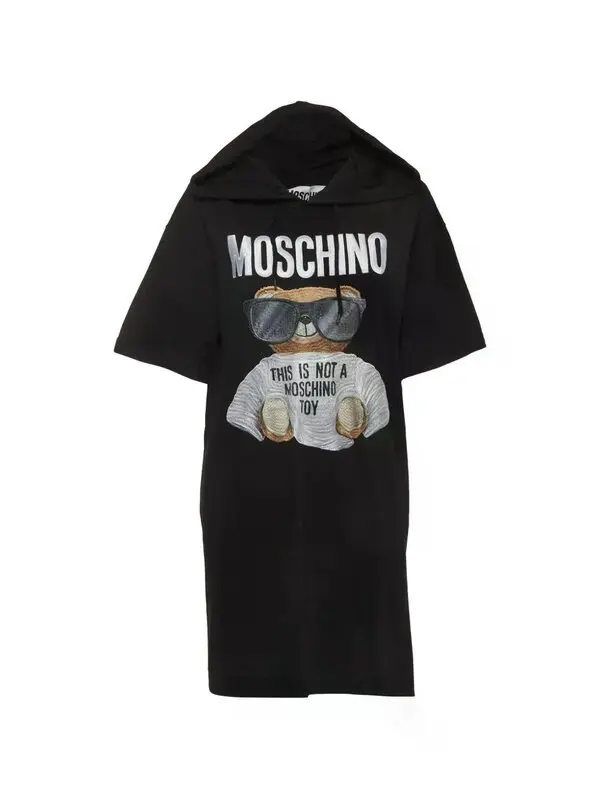 Moschino Teddy Bear Embroidered Hooded Mini Dress