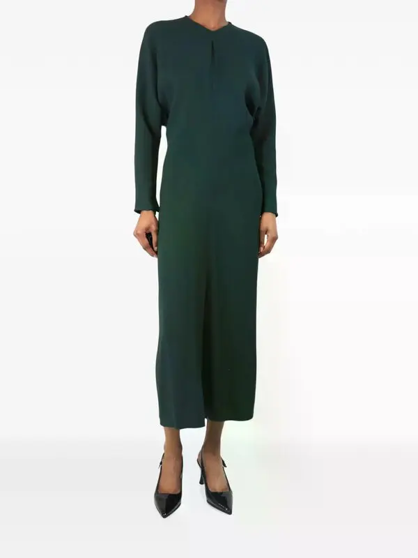 Victoria Beckham Long Sleeve Crepe Dress