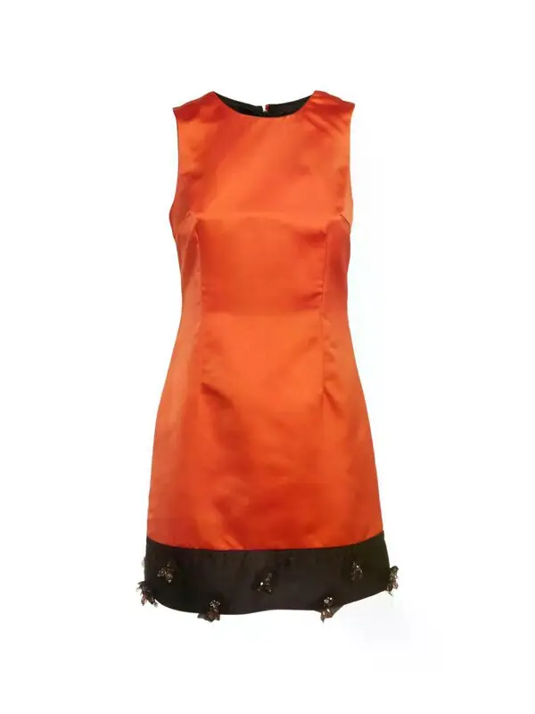 Dolce & Gabbana Embellished Hem Mini Dress - Orange