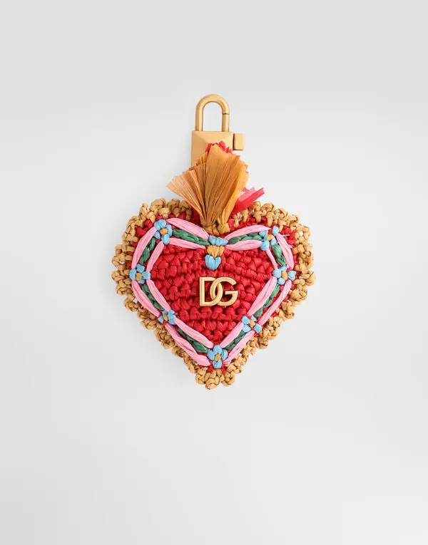 Dolce & Gabbana Keyring With Raffia Charm - Multicolor