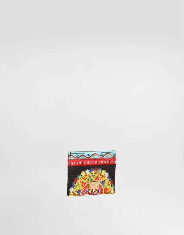 Dolce & Gabbana Carretto-print Canvas Card Holder