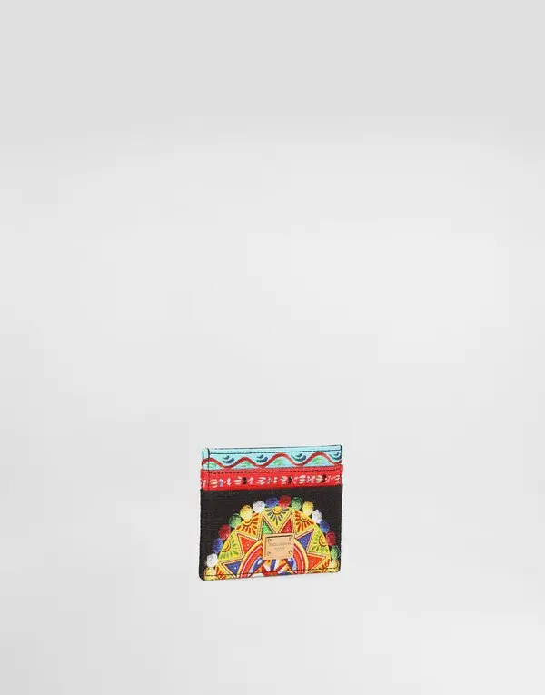 Dolce & Gabbana Carretto-print Canvas Card Holder - Multicolor