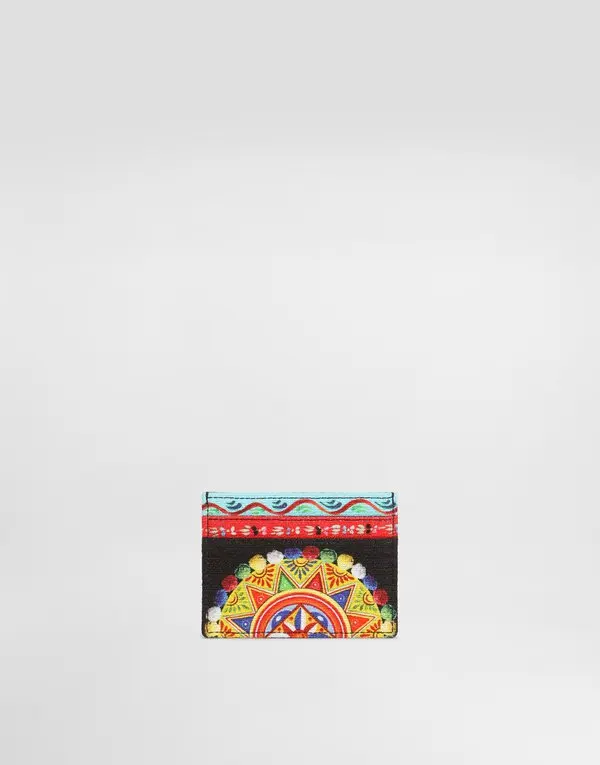 Dolce & Gabbana Carretto-print Canvas Card Holder - Multicolor