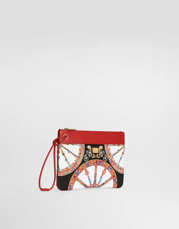 Dolce & Gabbana Carretto-print Canvas Toiletry Bag