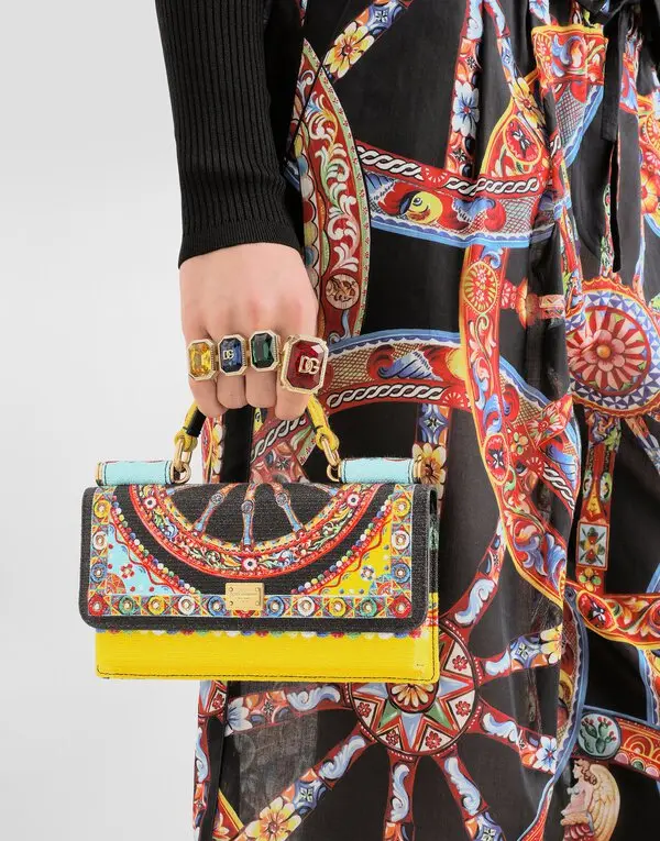 Dolce & Gabbana Carretto-print Canvas Phone Bag
