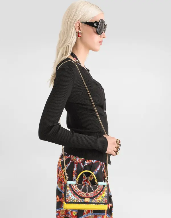 Dolce & Gabbana Carretto-print Canvas Phone Bag