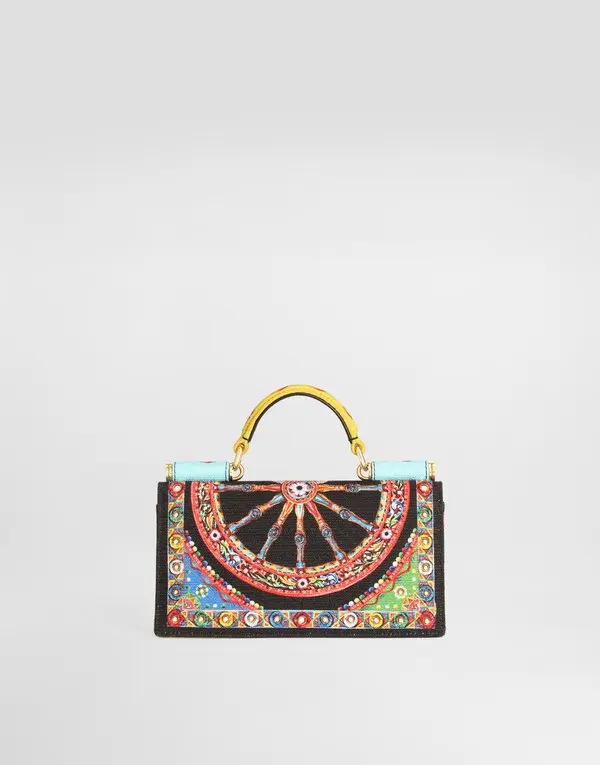 Dolce & Gabbana Carretto-print Canvas Phone Bag