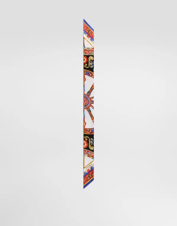 Dolce & Gabbana 6x100 Carretto-print Silk Twill Bandeau - Multicolor