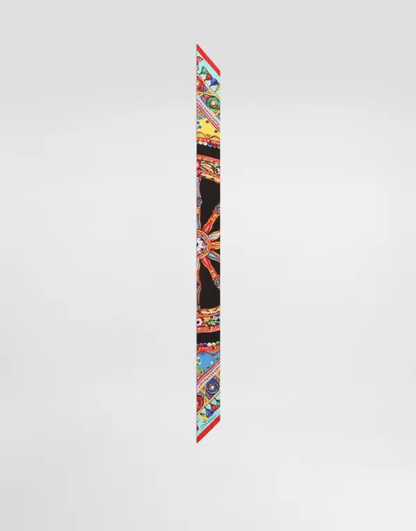 Dolce & Gabbana 6x100 Carretto-print Silk Twill Bandeau - Multicolor