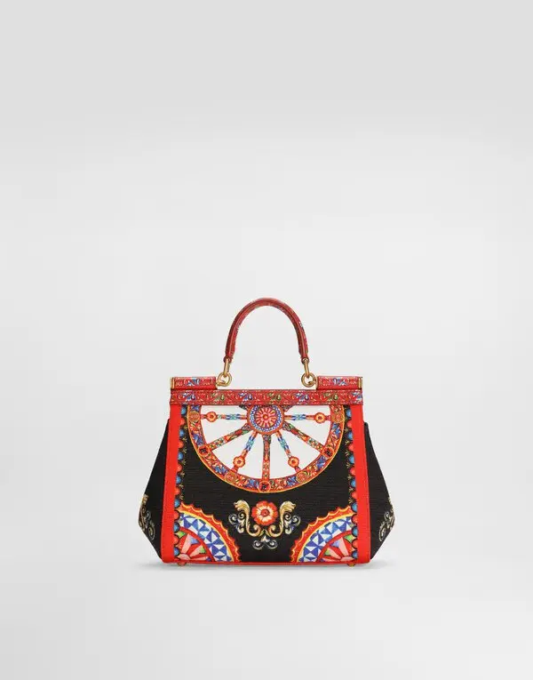 Dolce & Gabbana Small Carretto-print Sicily Handbag