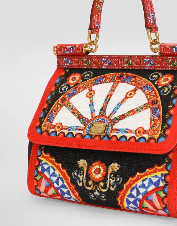 Dolce & Gabbana Small Carretto-print Sicily Handbag