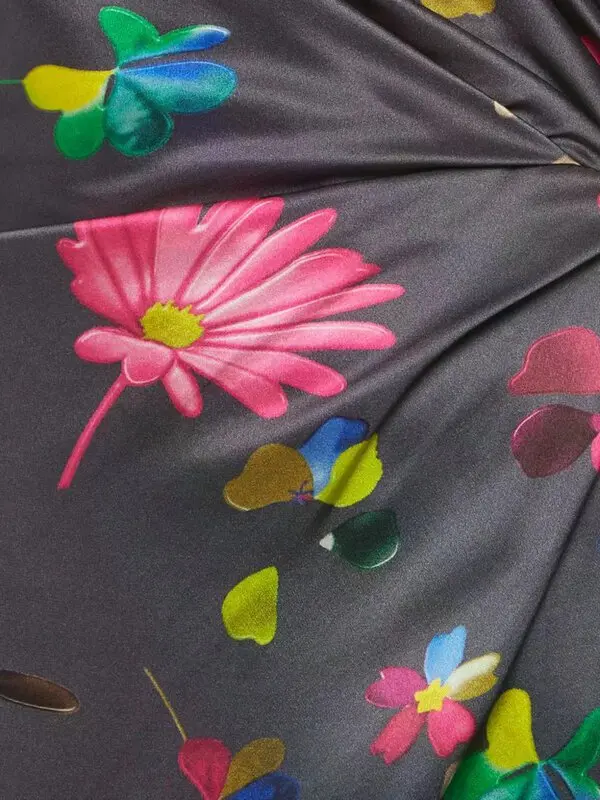 Versace Floral-print Draped Mini Dress