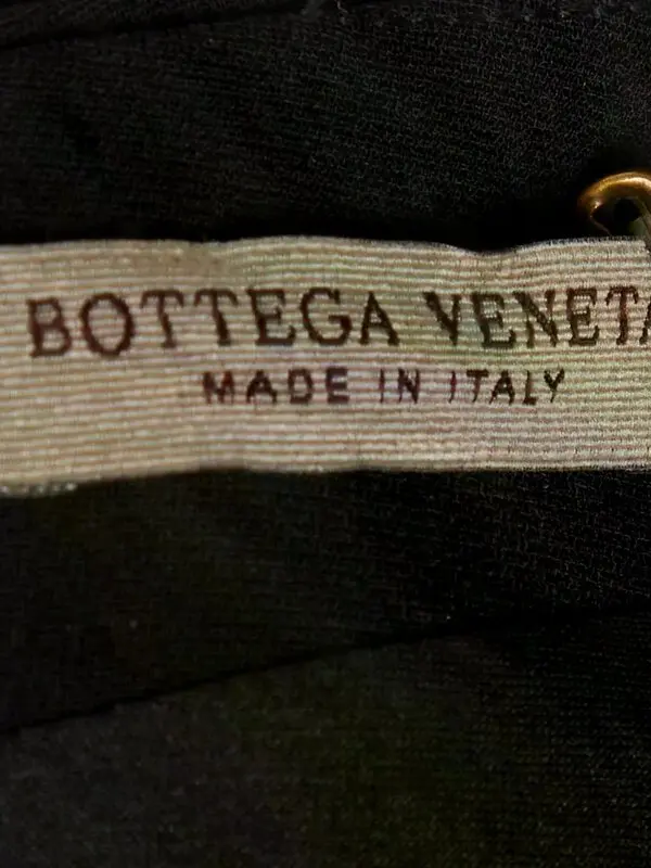 Bottega Veneta Crepe Mini Dress With Leather Appliqu