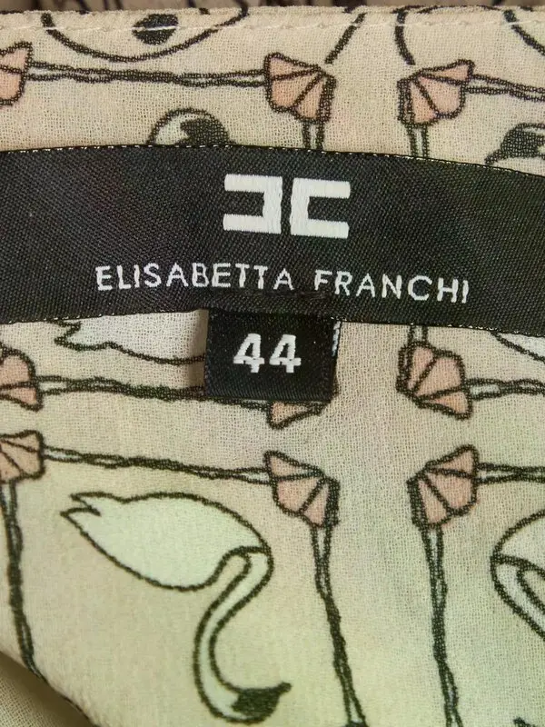 Elisabetta Franchi Abstract Print Strapless Maxi Dress