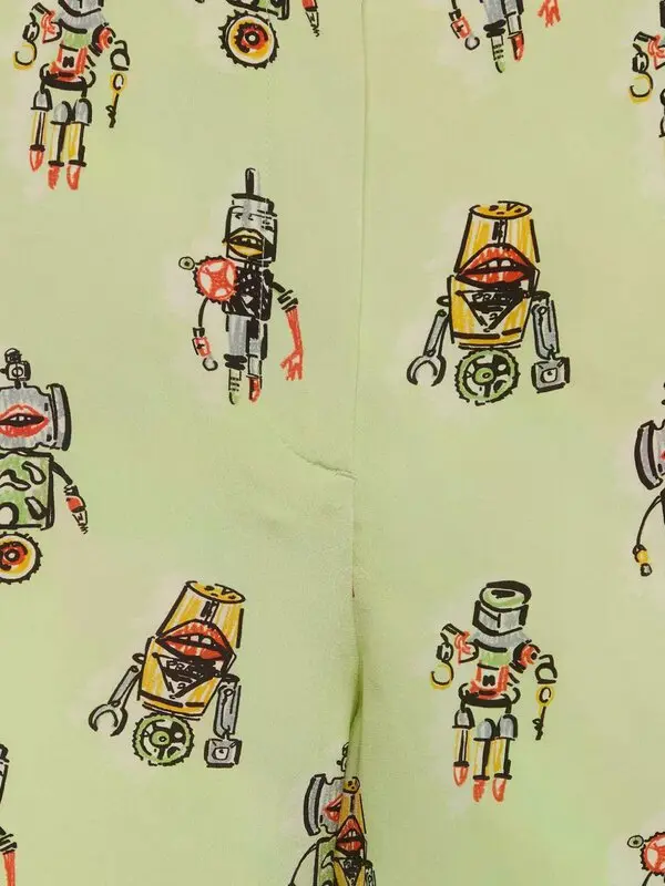 Prada Robot Print Straight-leg Trousers - Green