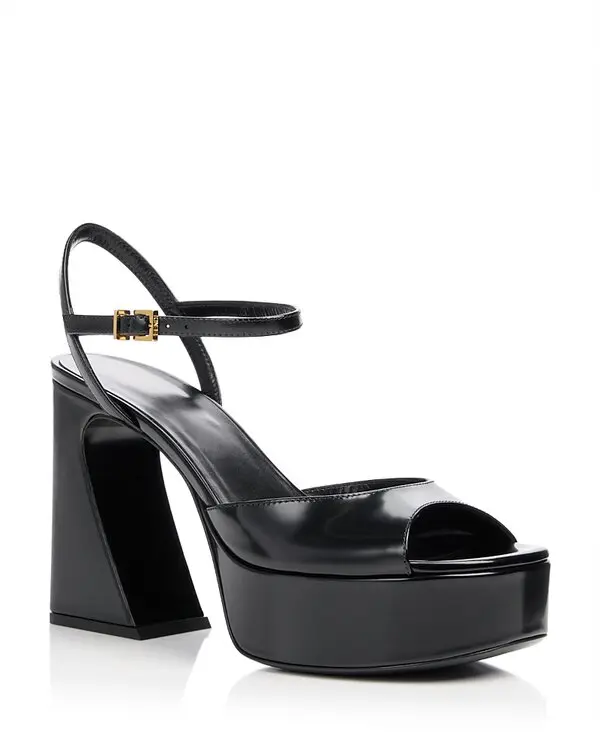 Fendi Arco Platform Sandals With Gold-tone Hardware - Black