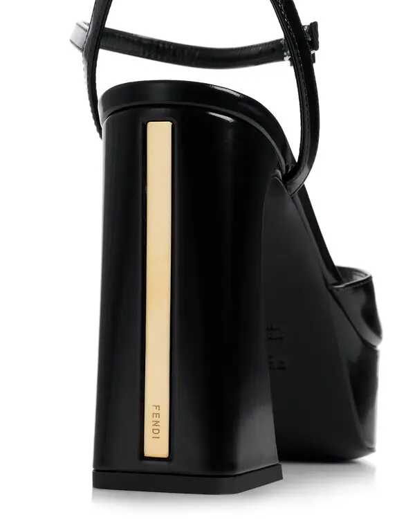 Fendi Arco Platform Sandals With Gold-tone Hardware