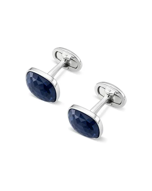 JAN LESLIE Sapphire Square Sterling Cufflinks - Blue