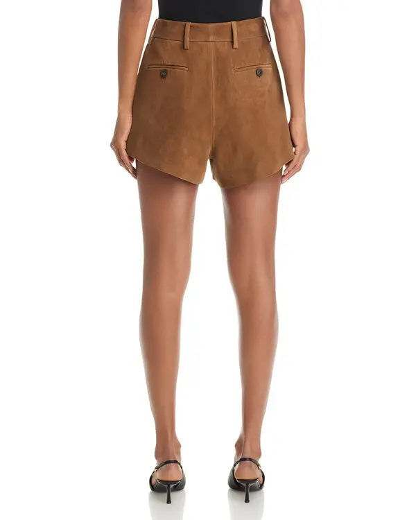FRAME Suede Slant Shorts