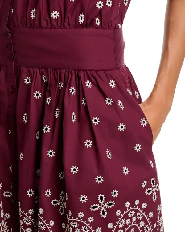 Essentiel Antwerp Embroidered Scallop Hem Dress