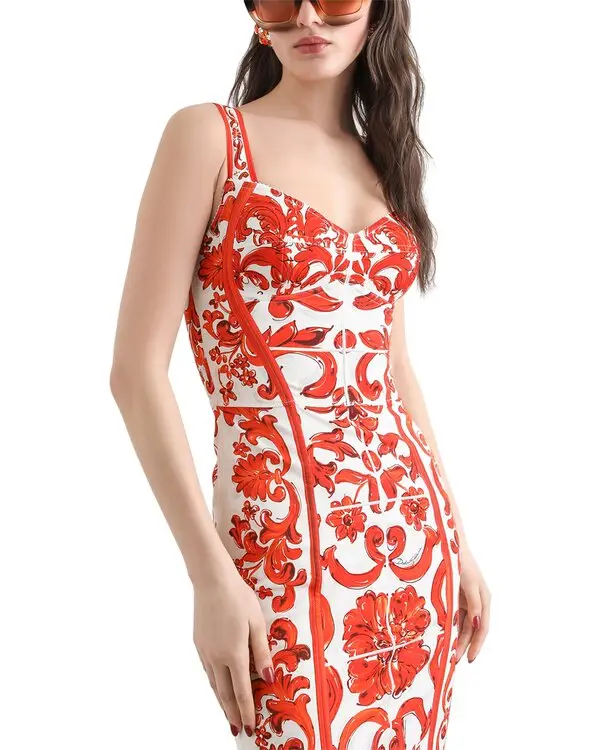 Dolce & Gabbana Majolica Print Charmeuse Mini Dress