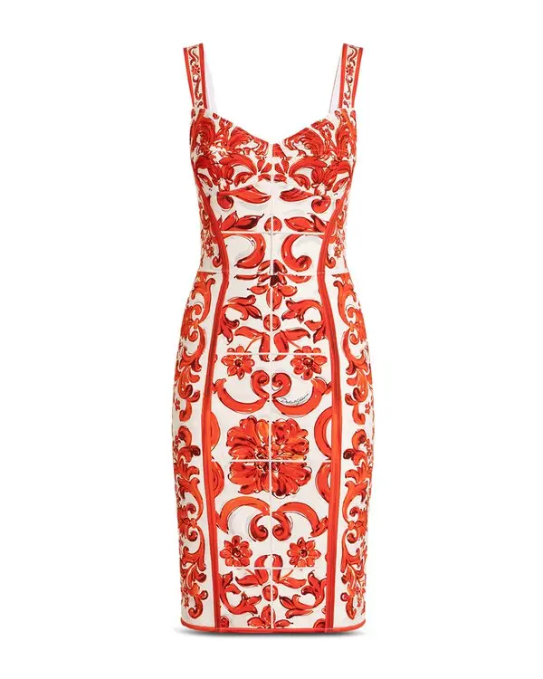 Dolce & Gabbana Majolica Print Charmeuse Mini Dress