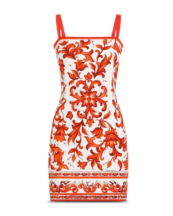 Dolce & Gabbana Majolica Print Charmeuse Mini Dress
