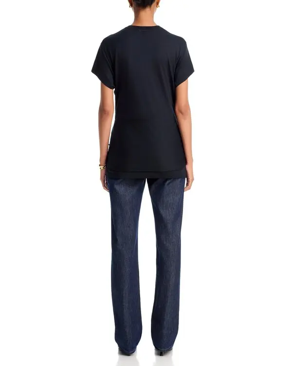 TOTEME Tie Waist Jersey Top - Black