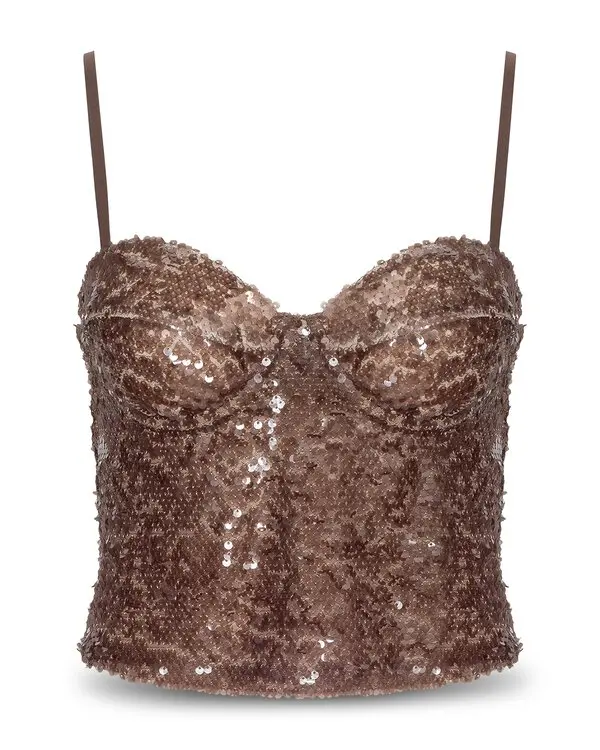 L'Agence Lior Sequin Bralette Camisole Top