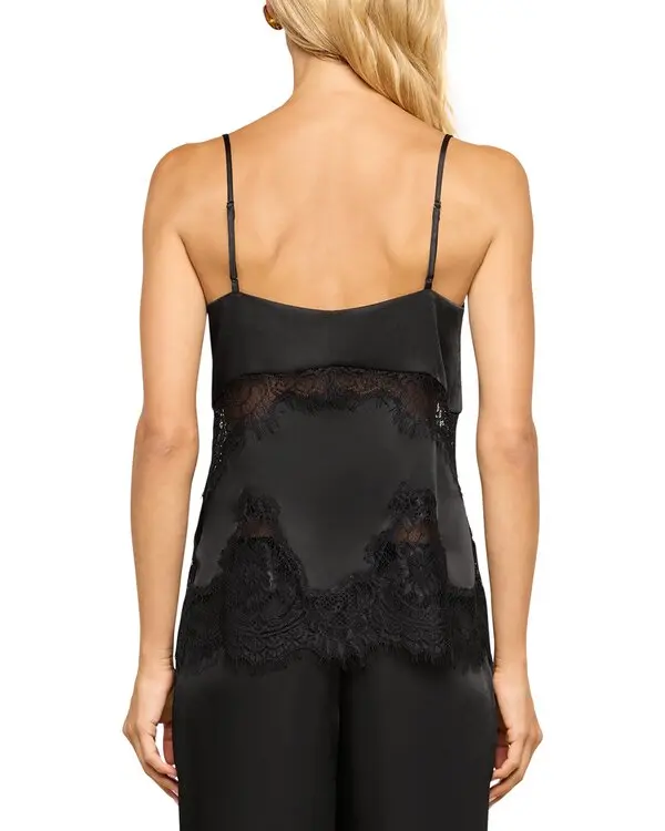 L'Agence Lace Trim Camisole - Black