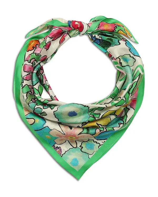 Kurt Geiger Floral Silk Square Scarf